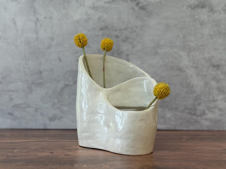 Handmade Sculptural Wave Vase – Modern Ceramic Art Vase | Minimal ...