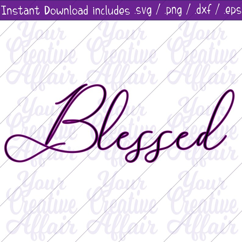 Blessed Svg, Blessed Shirt, Blessed With Outline Decal, Blessed Script ...