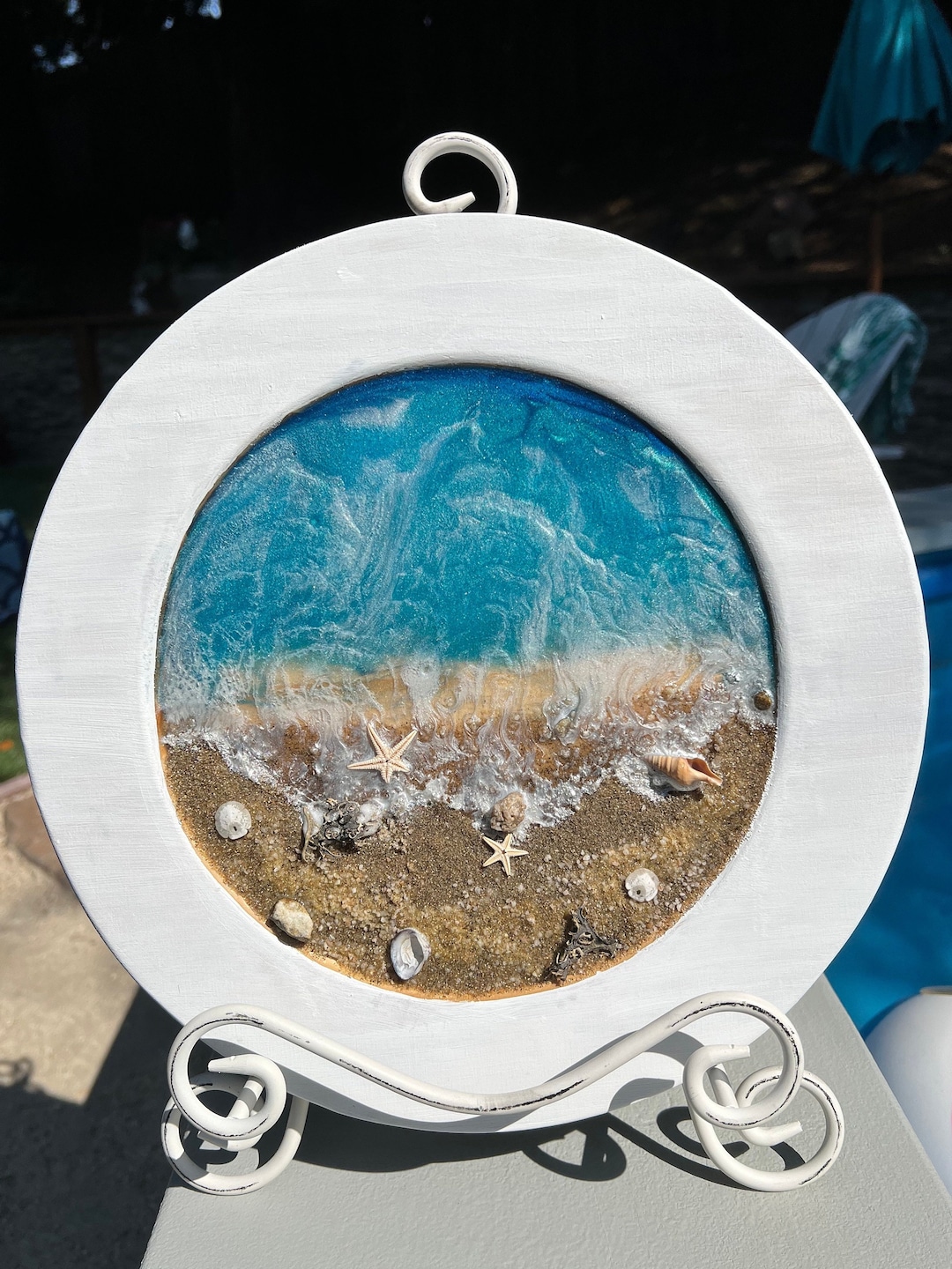 BEACH Circle Whitewashed Wood Sign Wedding/anniversary/gift - Etsy