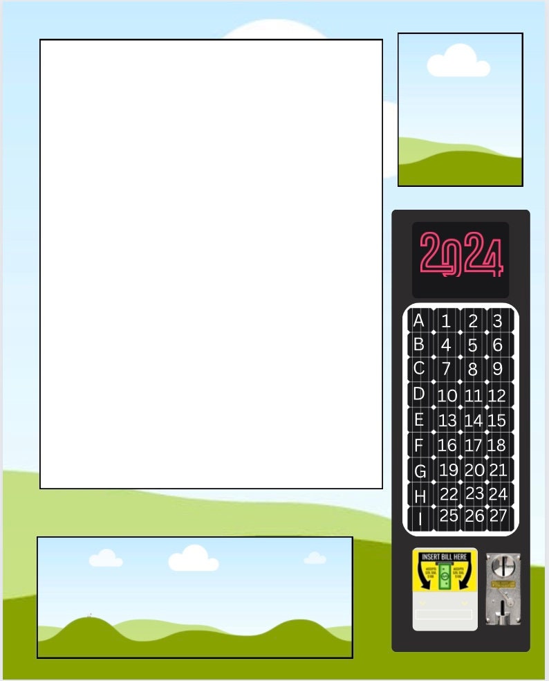 Editable Vending Machine Templates; Front Panel Only; 12 X 16 & 16 X 20 ...
