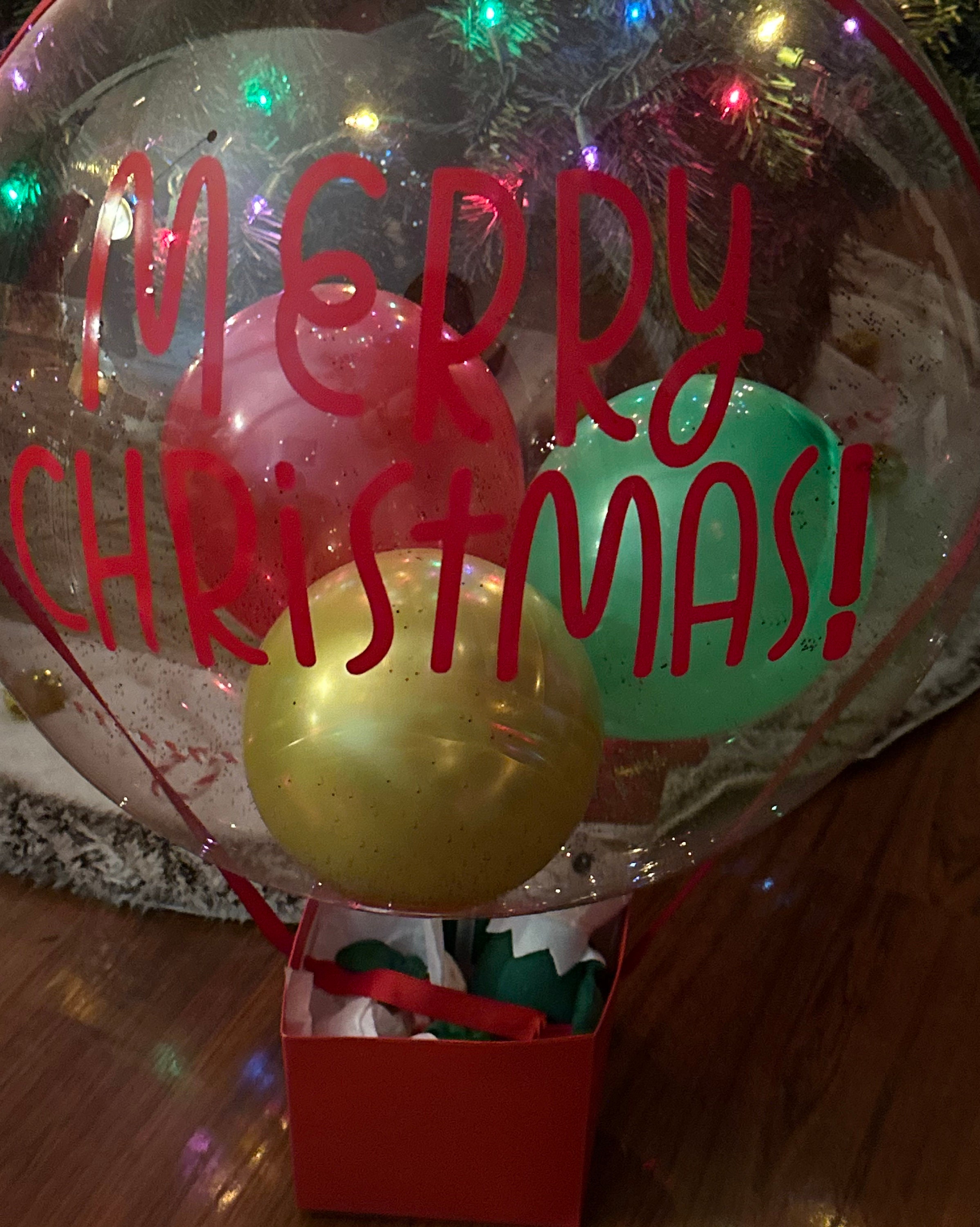 Personalized ELF W/balloon & Letter, 20 In"hot Air Balloon Style" W ...