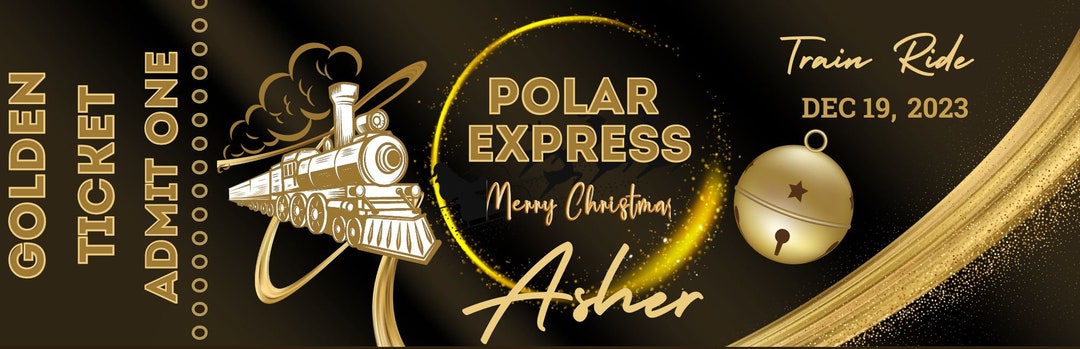 Personalized Holiday Train Ride Ticket! Express Train Ride! Golden ...
