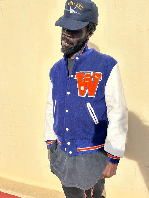 Vintage 1960s Letterman Jacket W / wool and leather /… - Gem