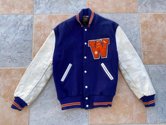 Vintage 1960s Letterman Jacket W / wool and leather /… - Gem