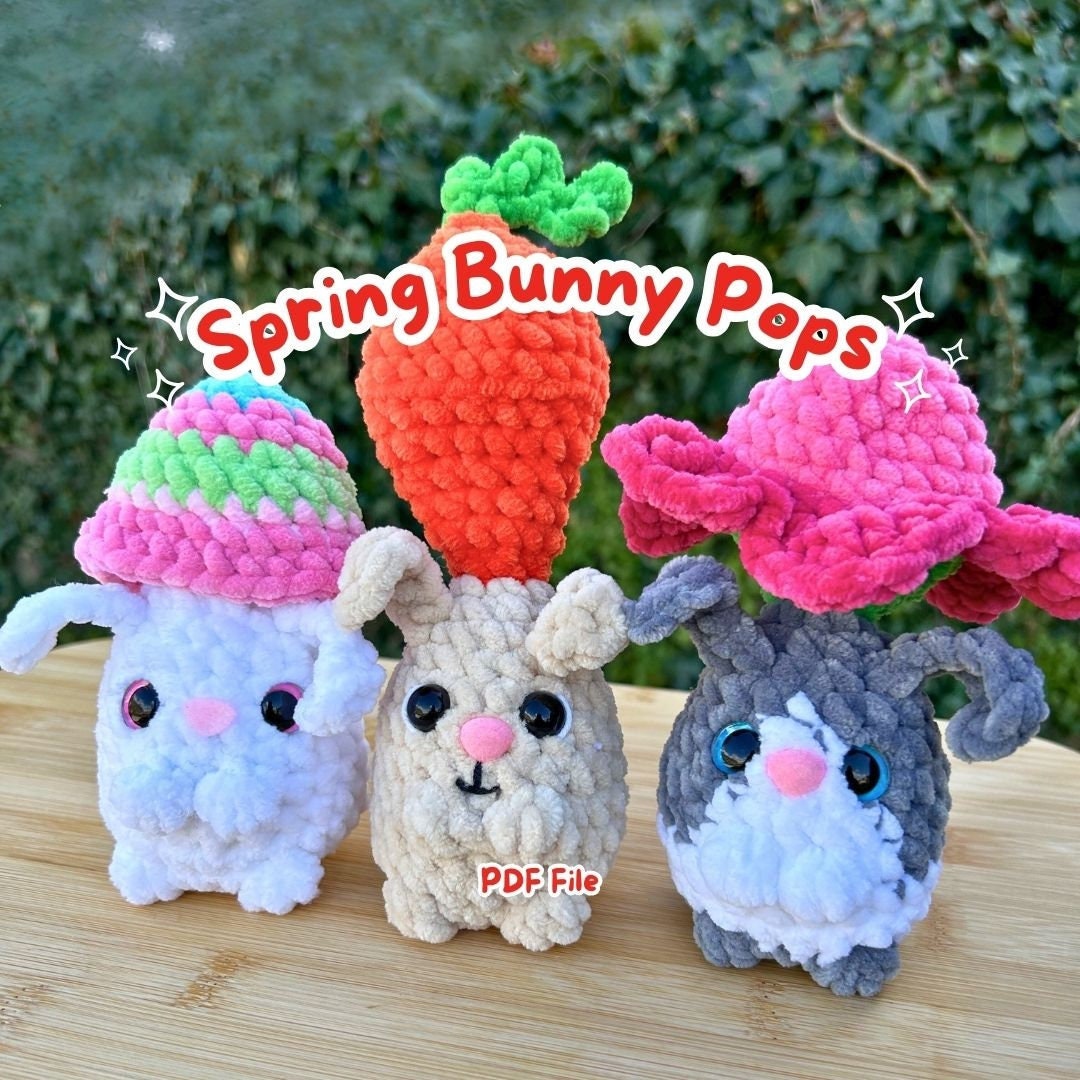 Crochet PATTERN: Spring Bunny Pop, NO SEW (english) - Etsy