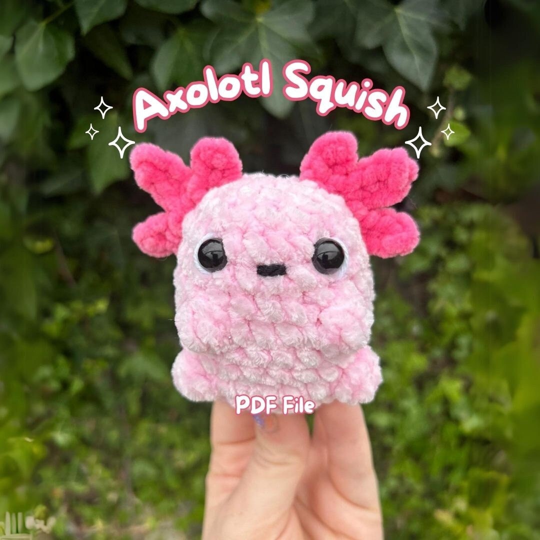 Crochet PATTERN: Axolotl Squish, NO SEW (english) - Etsy