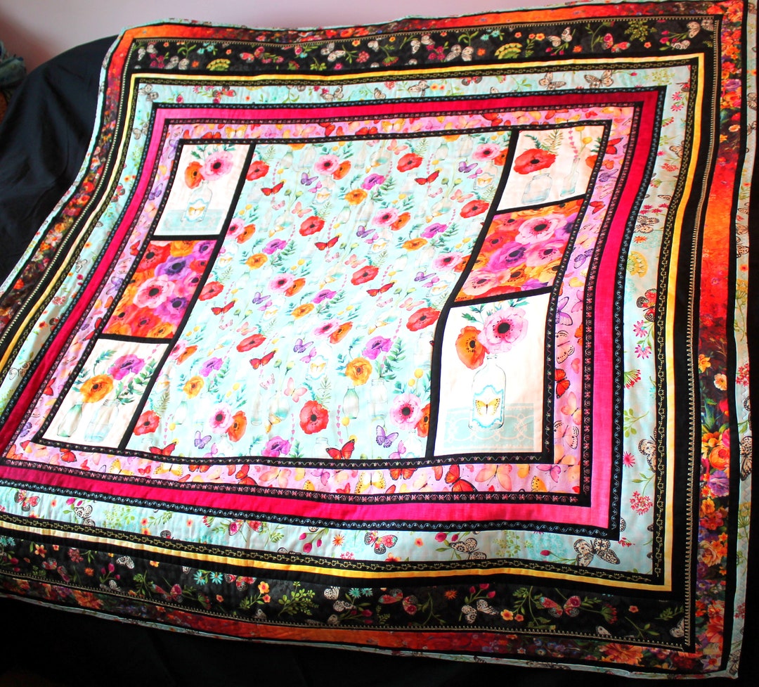 Floral Vases Throw Quilt - Etsy