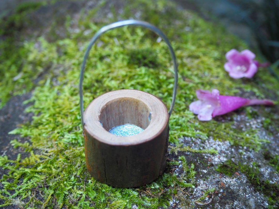 Miniature Wooden Bucket, Fairy Garden Accessory, Dollhouse Accessory ...