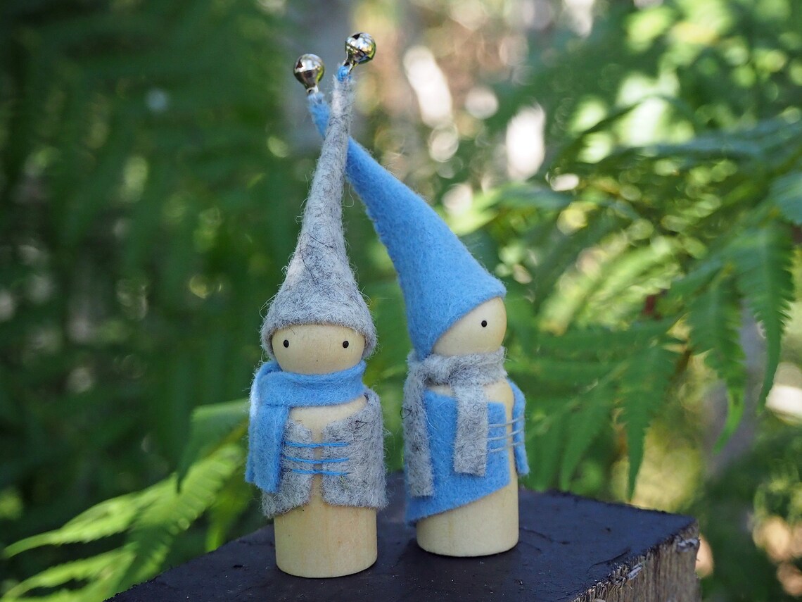 Winter Gnome Christmas Elf Wood and Wool Felt Gnome Choose | Etsy Australia