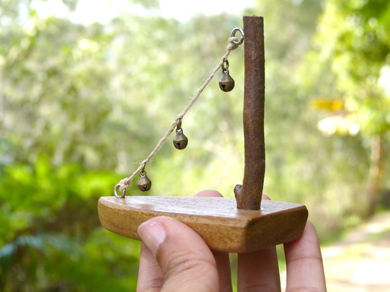 Wooden Fairy Sailboat Ornamental Miniature Boat with Bells | Etsy