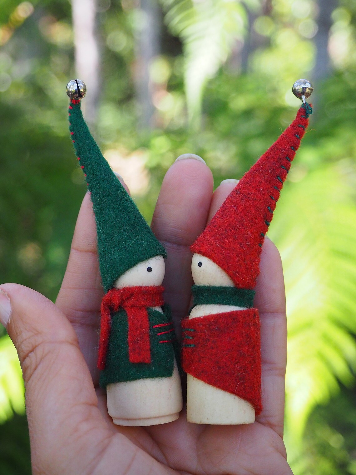 Winter Gnome Christmas Elf Wood and Wool Felt Gnome Choose | Etsy Australia