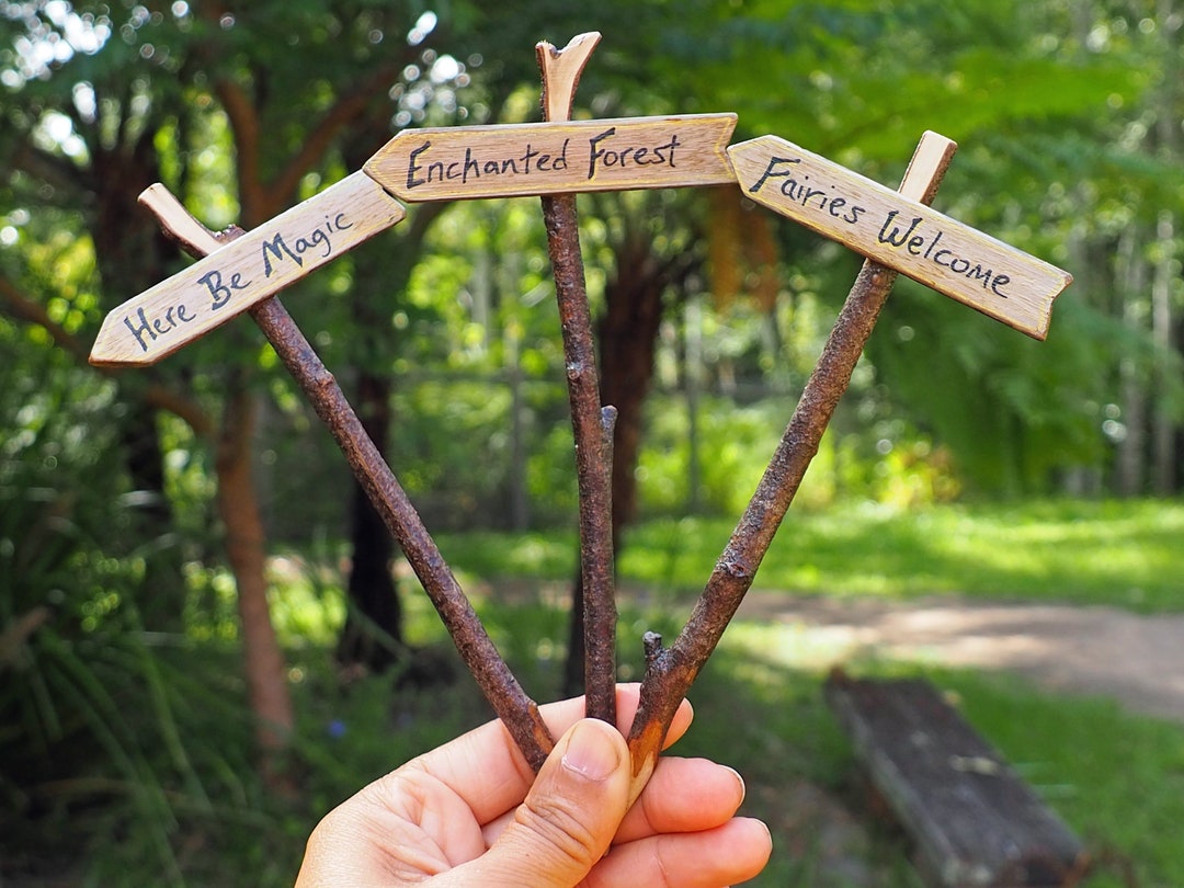 Rustic Fairy Garden Sign, Twig Sign, Choose From 'fairies Welcome ...