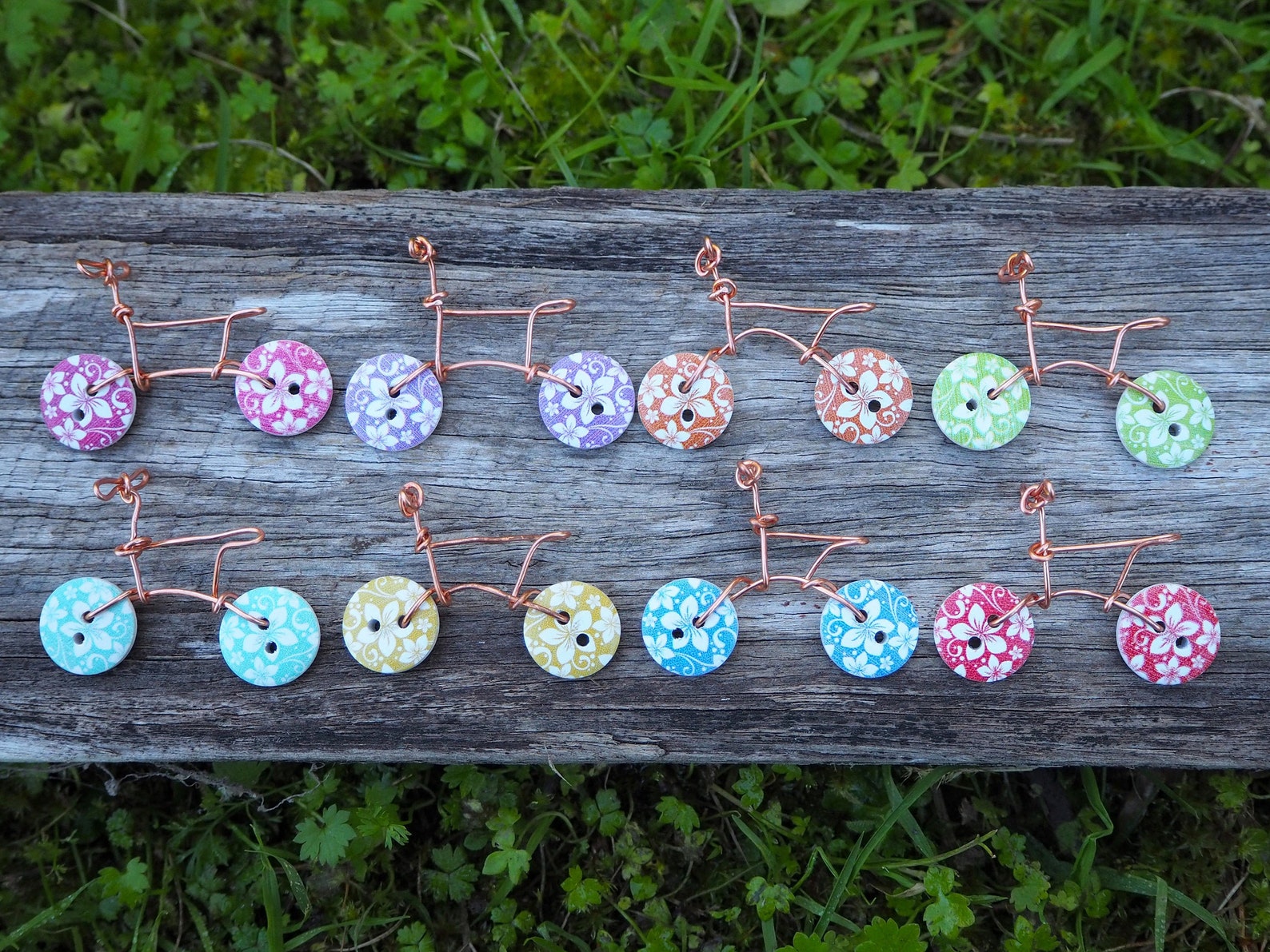 Flower Fairy Bicycle, Miniature Wire and Button Bicycle, Fairy Garden ...