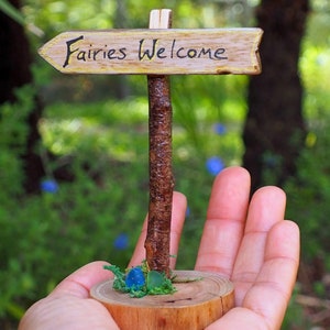 Rustic Fairy Garden Sign, Twig Sign, Choose From 'fairies Welcome ...