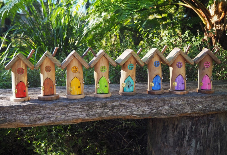 Rustic Pixie House Choose Your Colour Small Wooden Fairy | Etsy