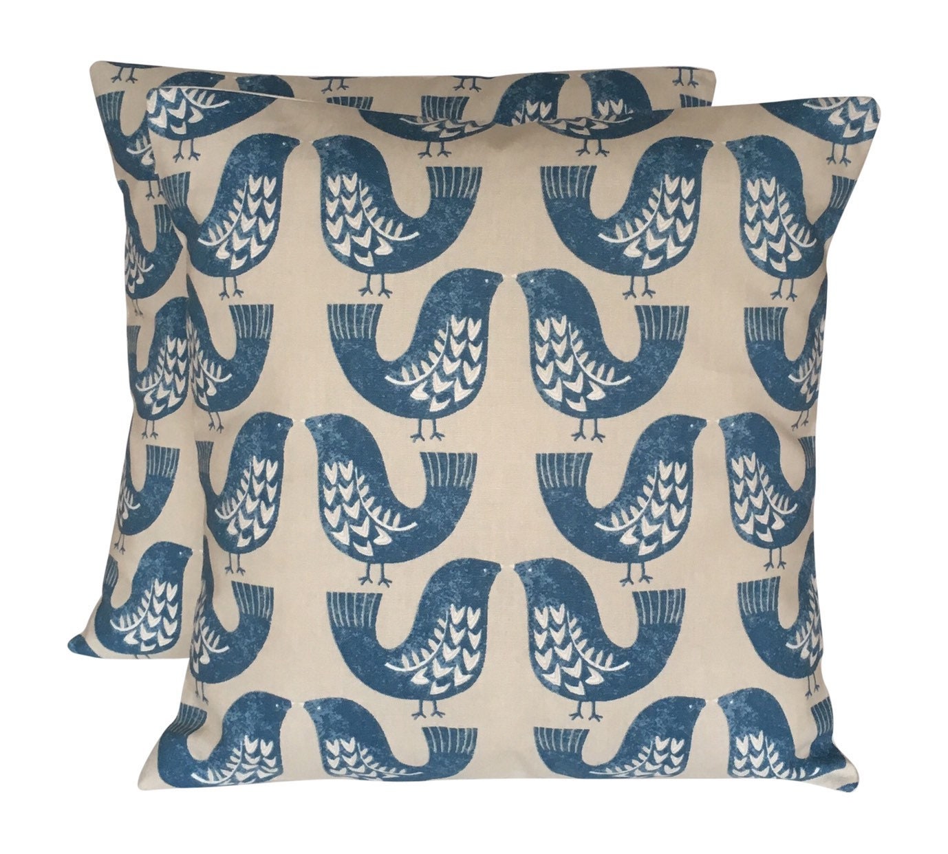 2 X 16 40cm X 40cm Iliv Scandi Birds Capri Blue White | Etsy UK