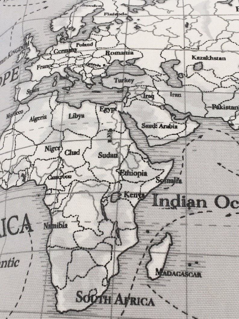 2 X 16 40cm X 40cm Fryetts Maps Atlas Grey Black White | Etsy UK