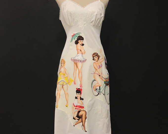 Retro Pin up Slip Dress Rare Retro 50's Pin up Fabric & Vintage Vanity ...