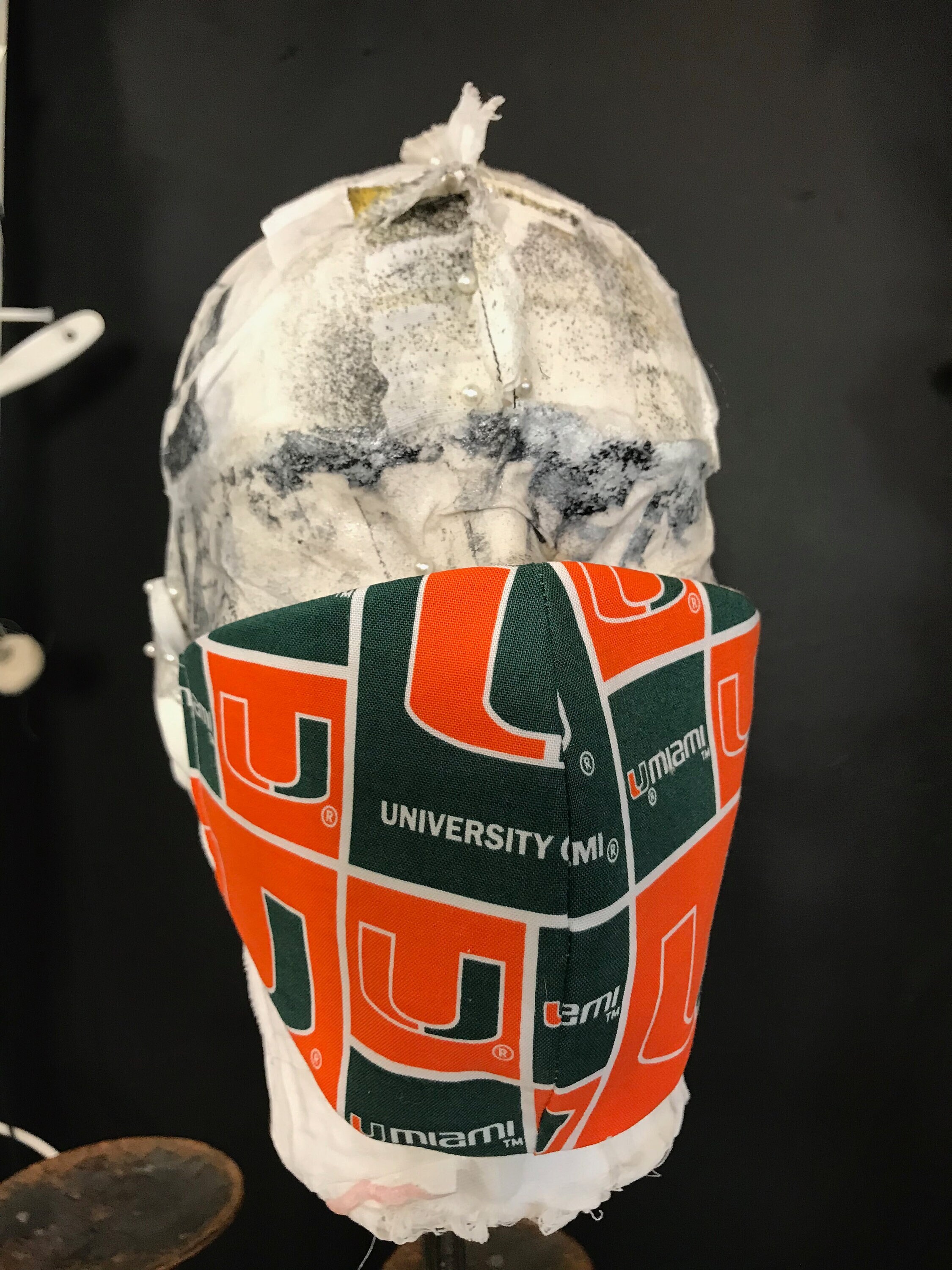 University of Miami Hurricanes Mask U of M Fitted or Pleated Reversible ...
