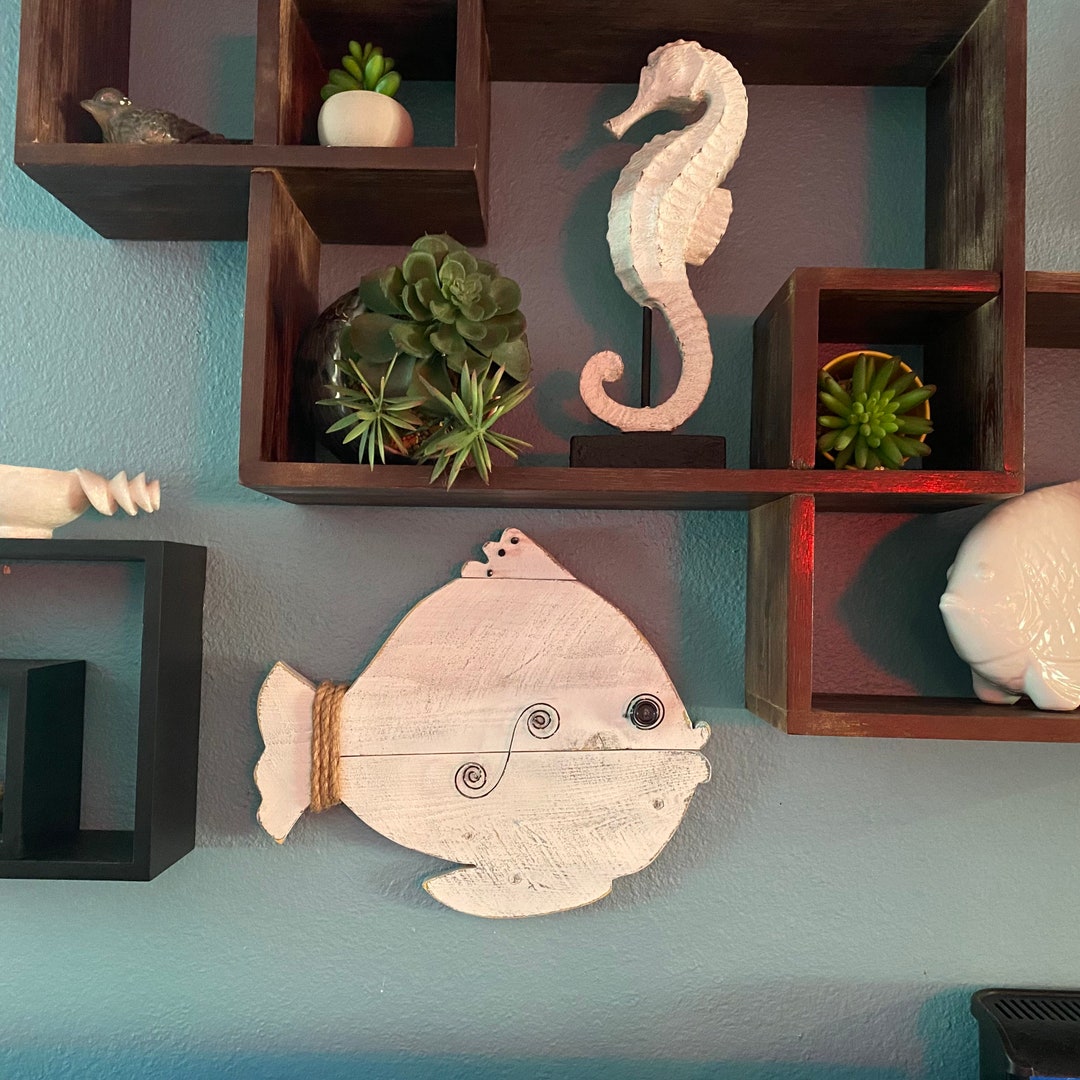 Wood Fish Wall Decor Handmade Wooden Fish Distressed Wood - Etsy
