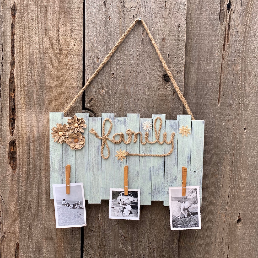 Clearance Family Picture Holder, Photo Display Wall Decor, Word FAMILY ...