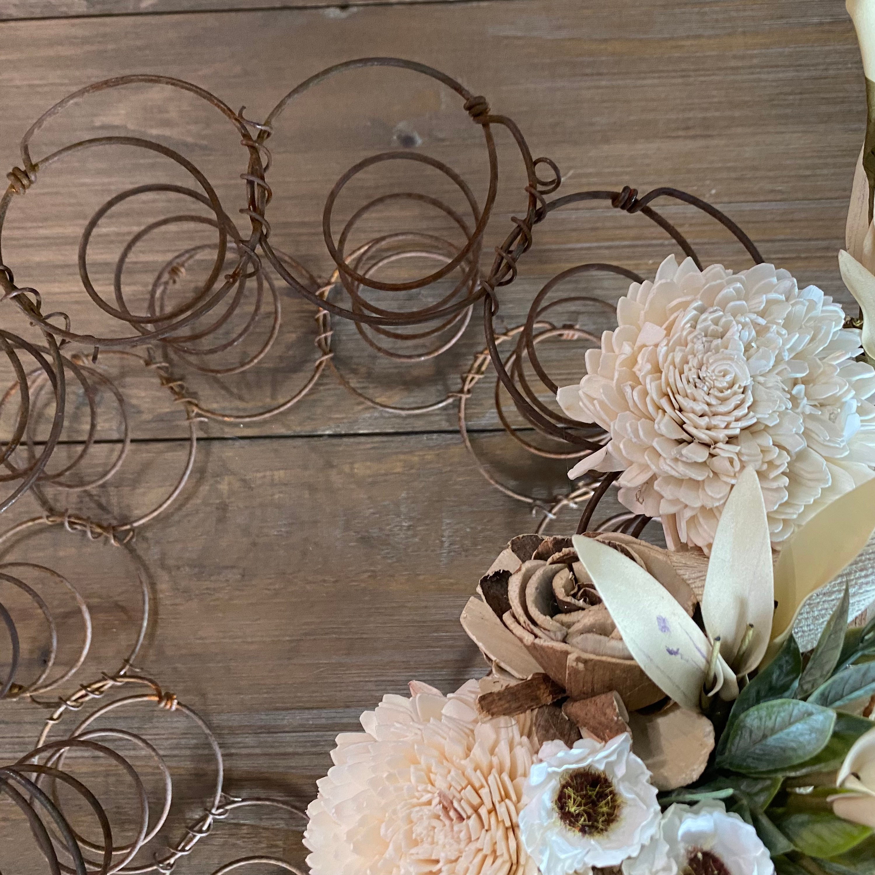Bed Spring Wreath, Wood Flowers Bedspring Wreath - Etsy