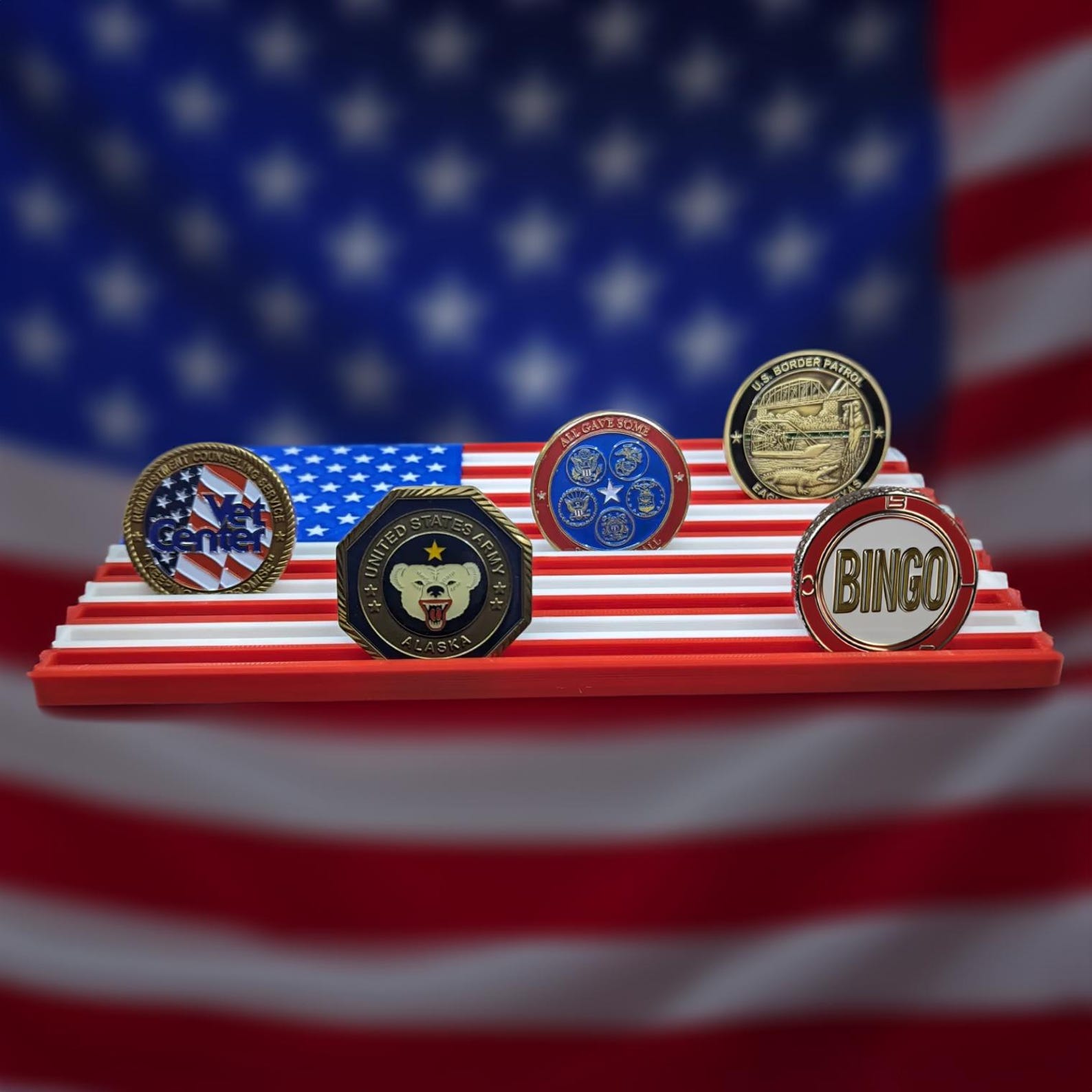 US Flag Challenge Coin Holder - Etsy