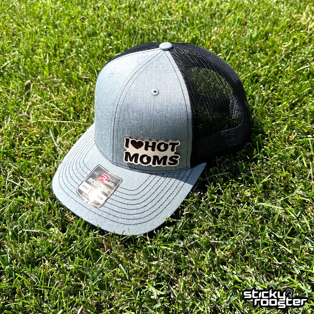 I Love Hot Moms Leather Patch Hat - Funny and Cool Cap! - Etsy