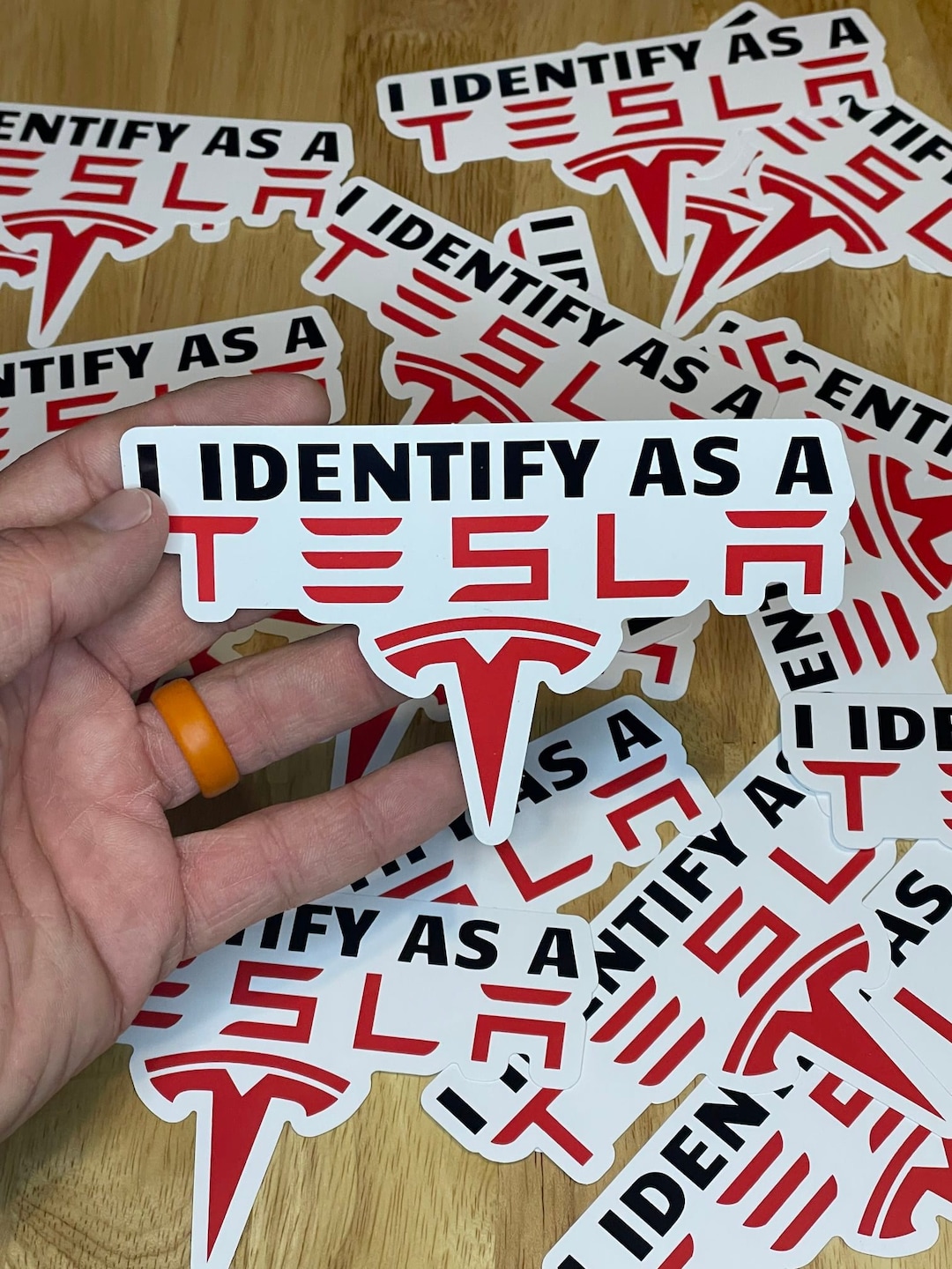 I Identify as a Tesla Sticker - Multiple Sizes Available - FREE ...