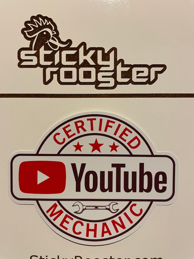 Certified Youtube Mechanic Sticker - Multiple Sizes Available - FREE ...