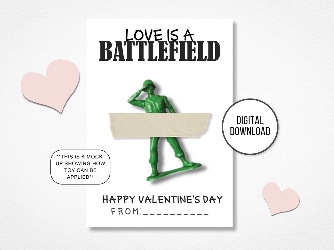 Kids Army Valentine Cards, Army Men Valentines, Printable Toy Arm Men ...