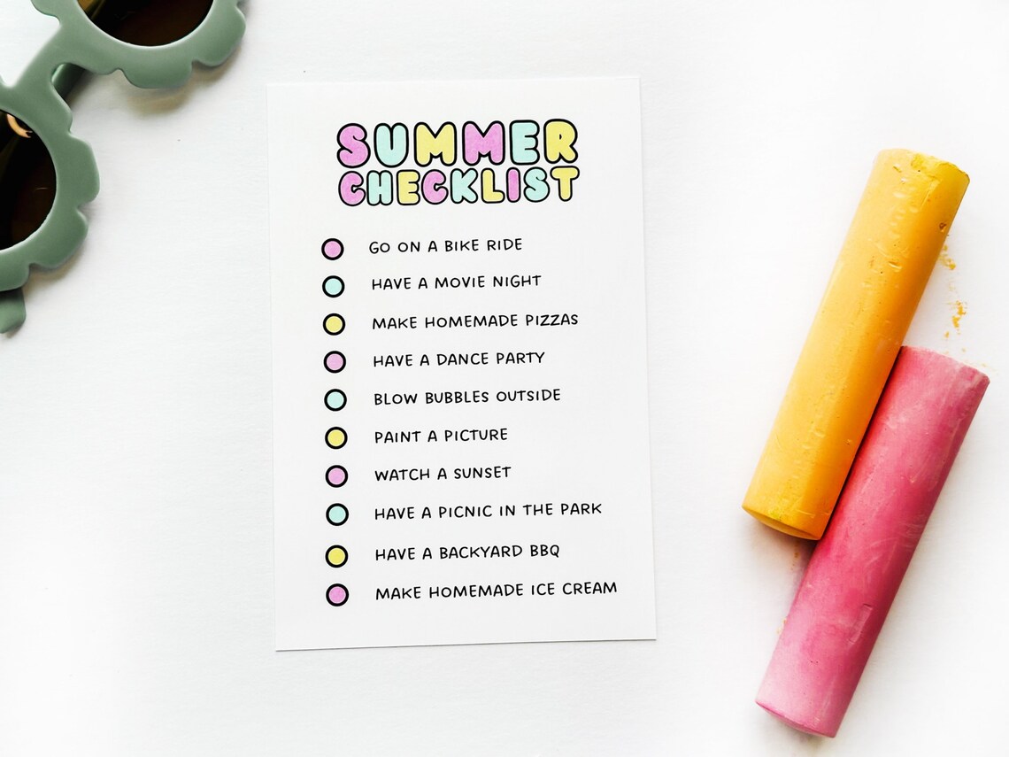 Editable Summer Bucket List Printable for Kids, Personalized Summer ...