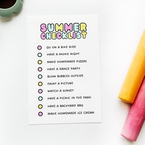 Editable Summer Bucket List Printable for Kids, Personalized Summer ...