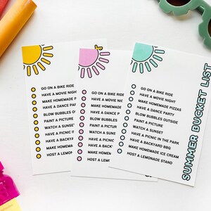 Editable Summer Bucket List Printable for Kids, Fun Summer Break ...