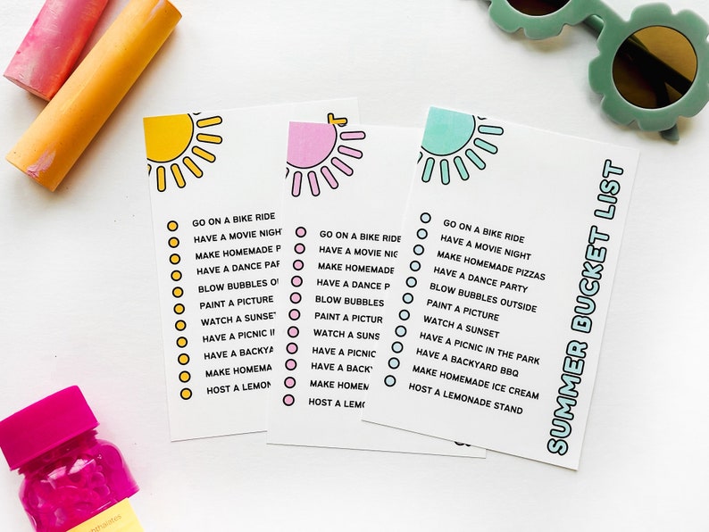 Editable Summer Bucket List Printable for Kids, Fun Summer Break ...