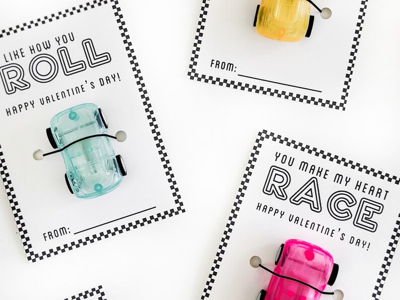 Printable Race Car Valentines Day Cards, Classroom Valentine’s Day ...