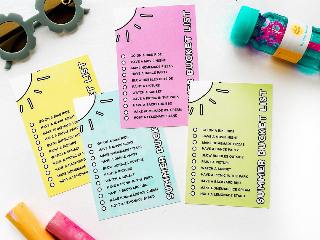 Editable Summer Bucket List, Kids Summer to Do List, Printable Summer ...