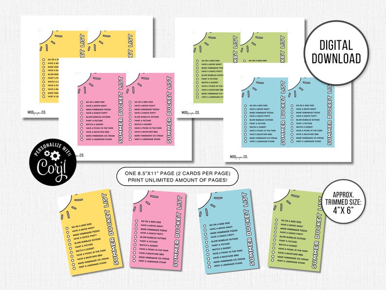 Editable Summer Bucket List, Kids Summer to Do List, Printable Summer ...