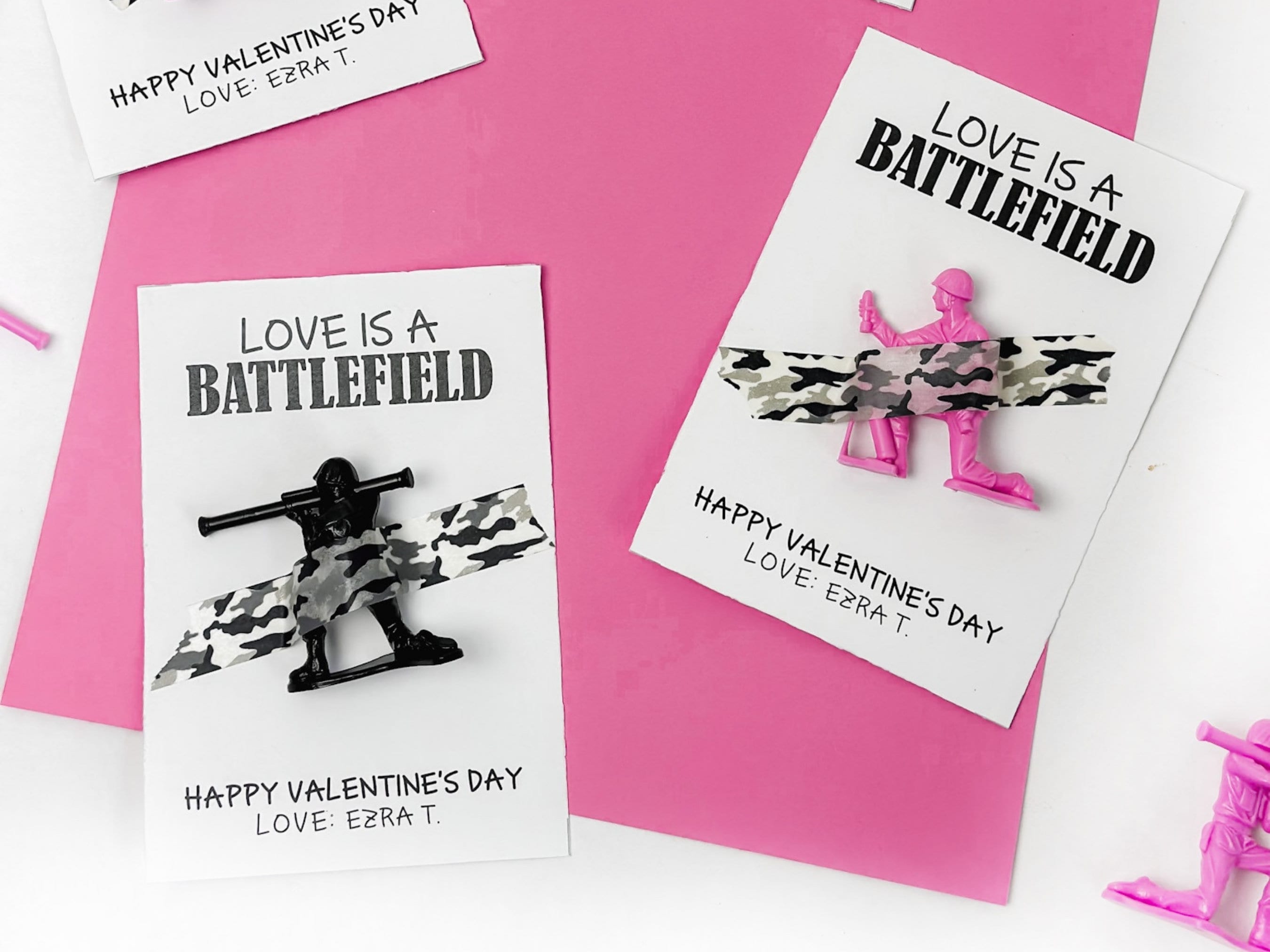 Kids Army Valentine Cards, Army Men Valentines, Printable Toy Arm Men ...