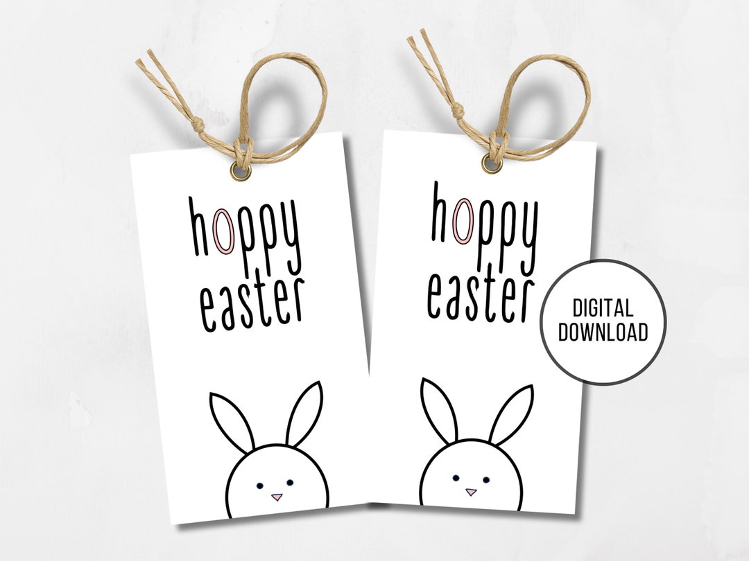 Hoppy Easter Bunny Gift Tags, Printable Treat Tags (instant Download ...