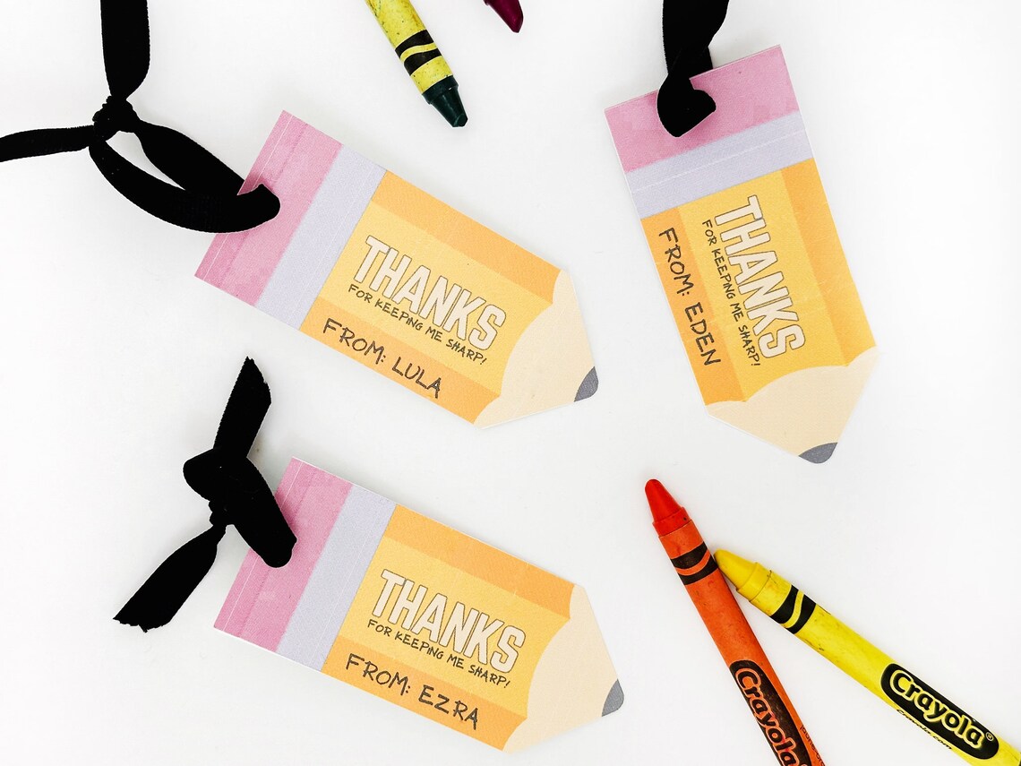 Editable Pencil Teacher Appreciation Week Gift Tag, Pencil Thank You ...