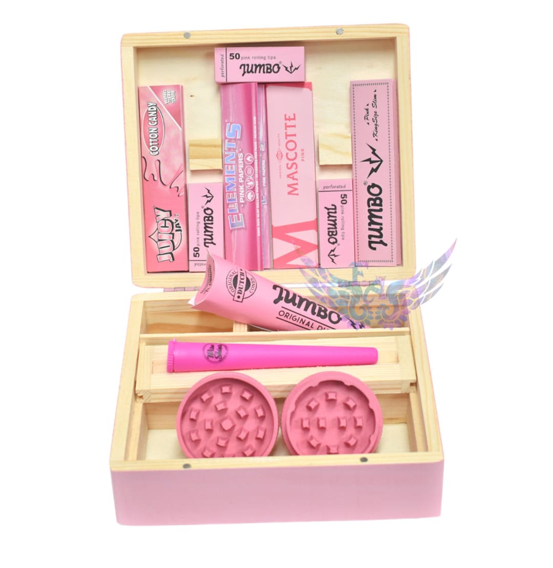 Large Pink Wooden Rolling Box T3 Size Elements Mascotte Juicy Jays ...