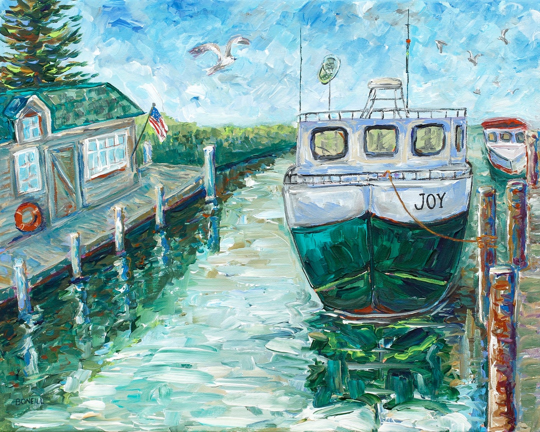 Fishtown's Joy, Historic Fishtown, Leland, M119, Boat Painting, Joy ...