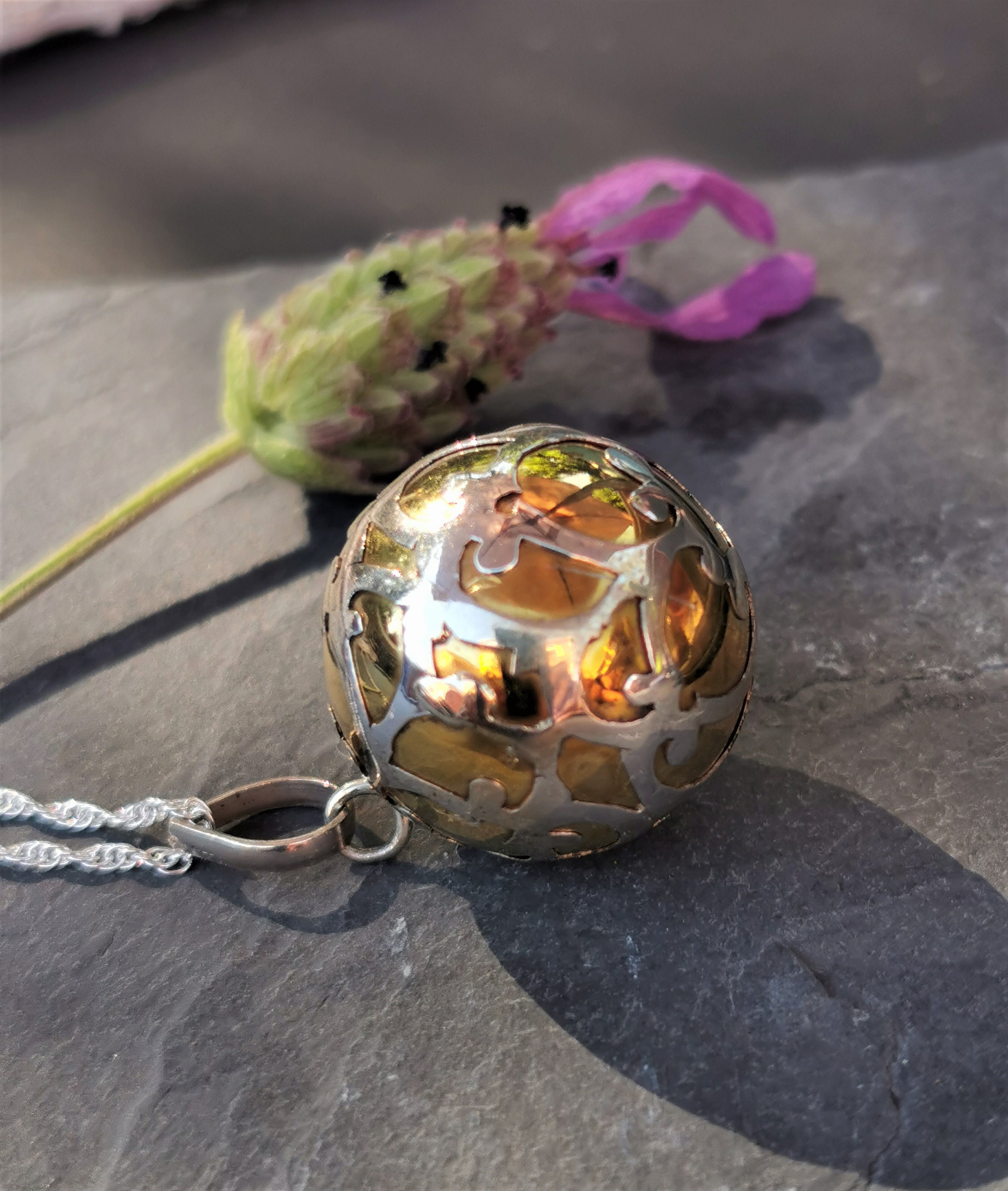 Large Silver and Brass Harmony Ball Pendant Harmony Ball - Etsy UK