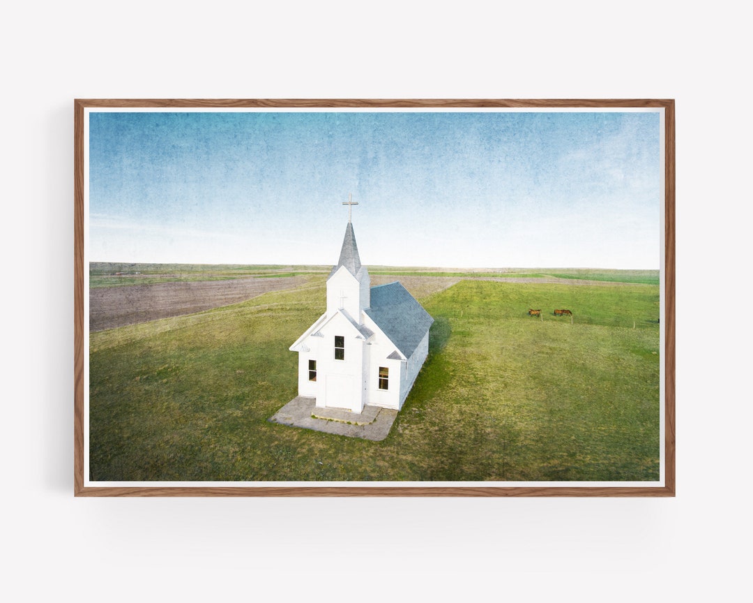 Rural Church Landscape - Digital Download - Large Wall Art - Living ...