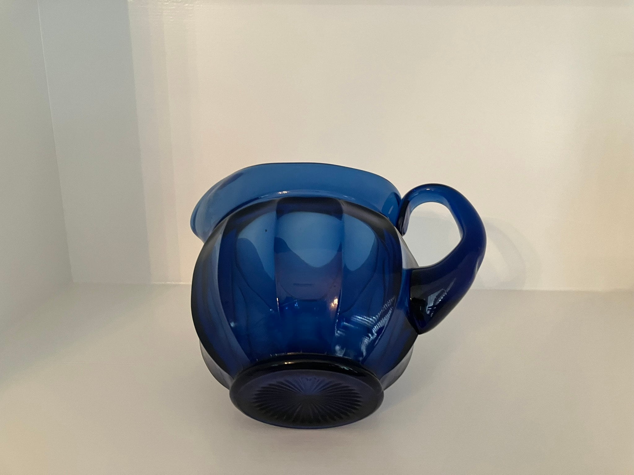 Vintage Cobalt Blue Glass Pitcher - Etsy