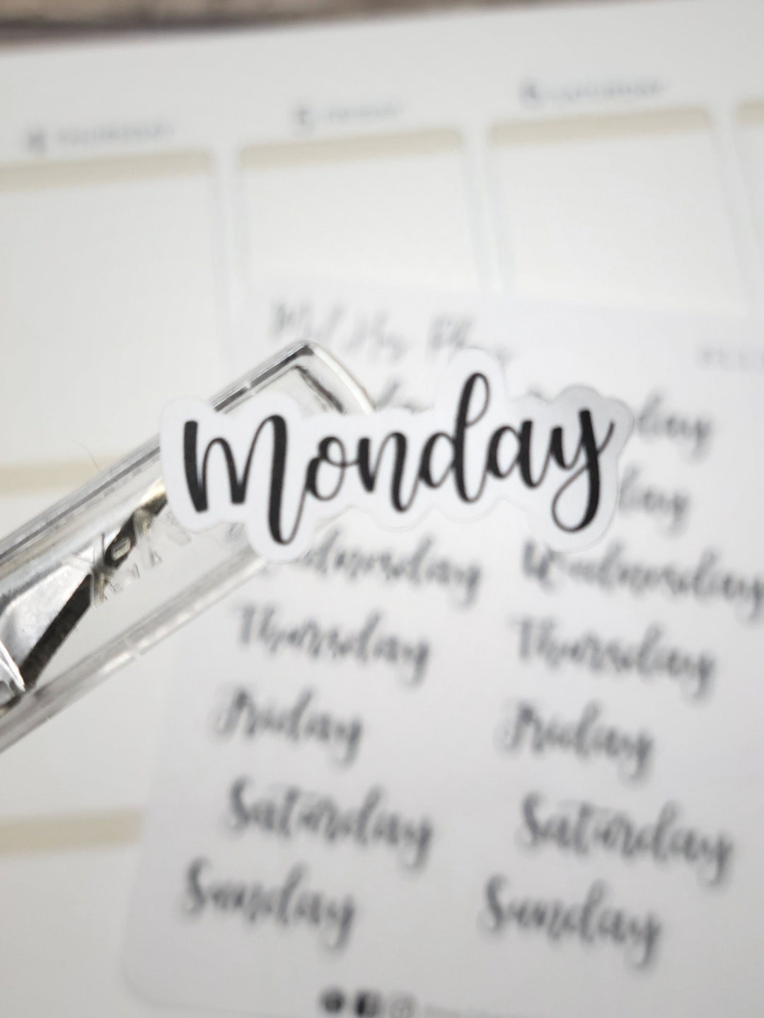 Day of the Week Header Planner Stickers - Etsy