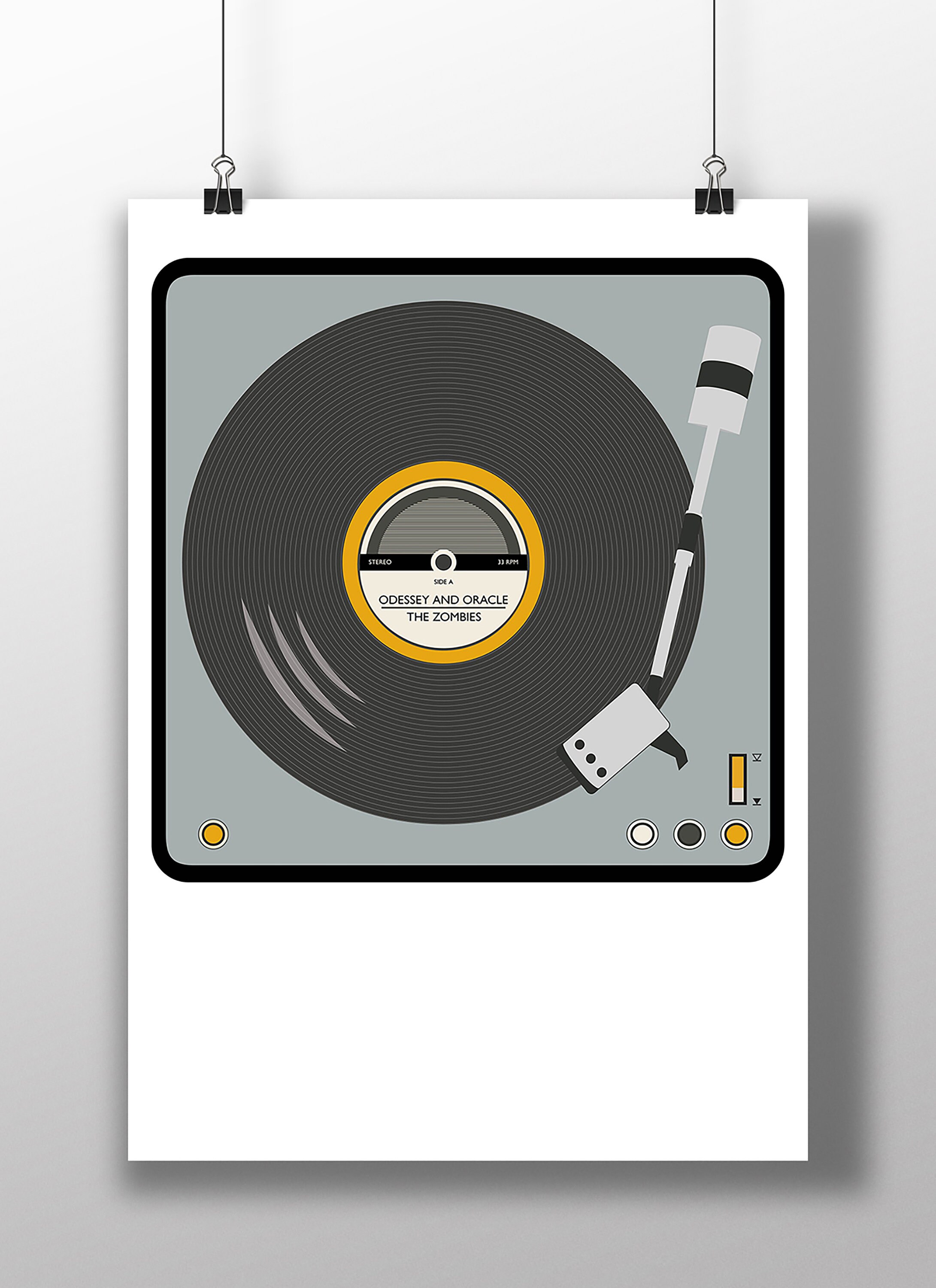 Personalised Grey Record Unframed Print Vinyl Retro - Etsy