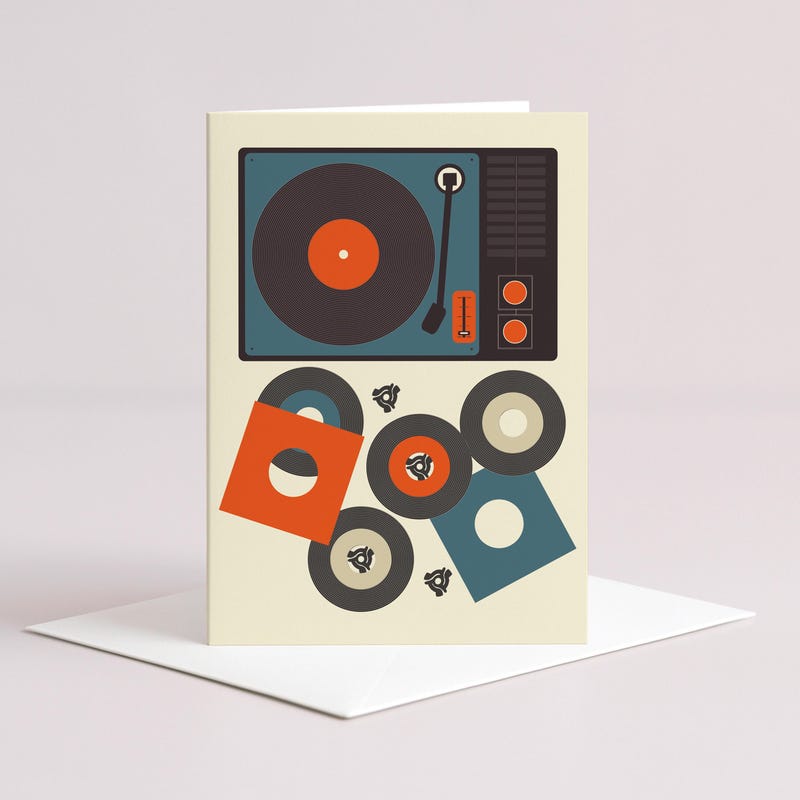 Vinyl Record Blank Card - Etsy UK