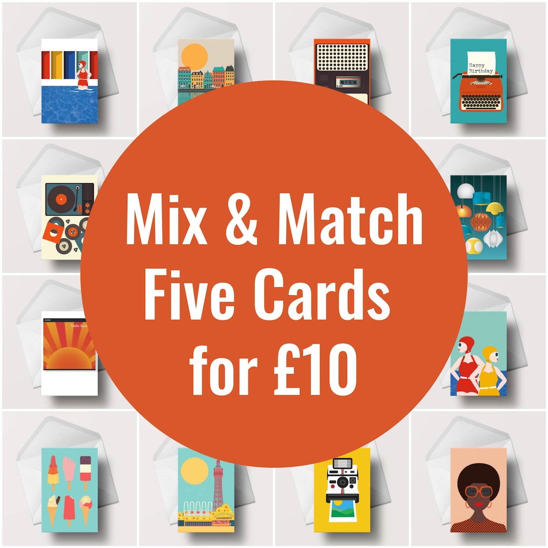 Mix & Match Any Five Cards for Ten Pounds Mix and Match - Etsy